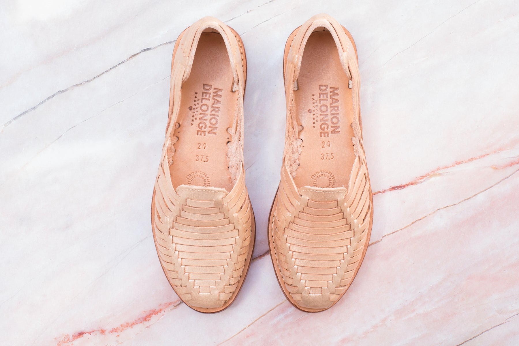 Huaraches Mexicanos Sandalias de Piel - Marion DeLonge - María Natural Gold