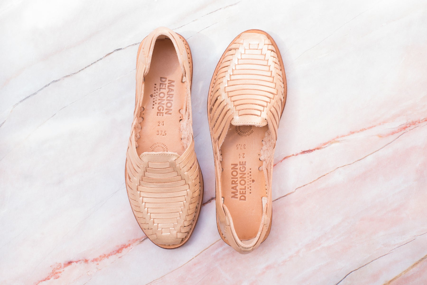 Huaraches Mexicanos Sandalias de Piel - Marion DeLonge - María Natural Gold