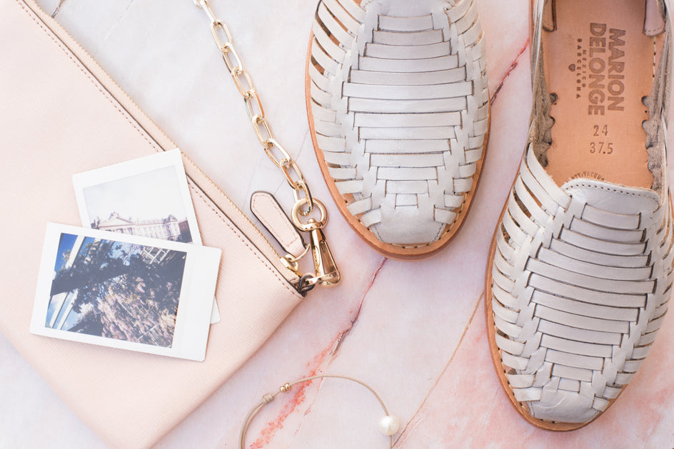 Huaraches Mexicanos Sandalias de Piel - Marion DeLonge - María Silver Matte