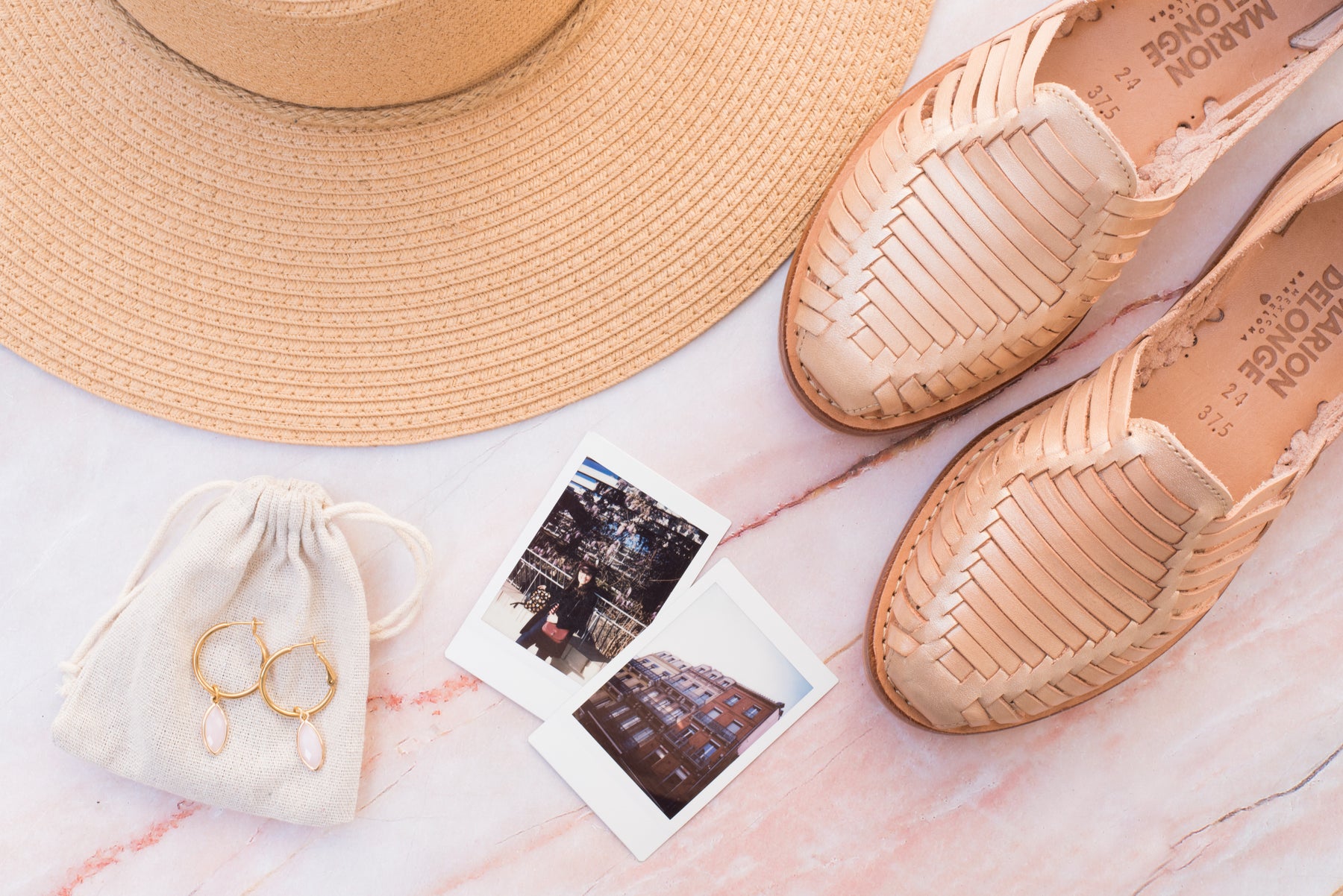 Huaraches Mexicanos Sandalias de Piel - Marion DeLonge - María Natural Gold