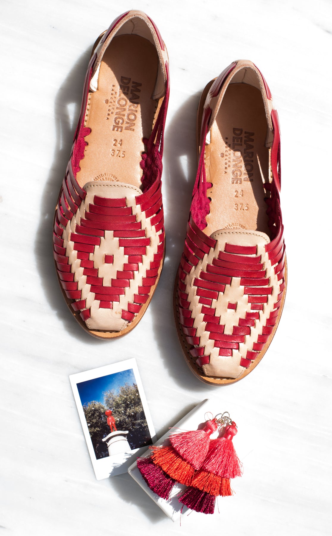 Huaraches Mexicanos Sandalias de Piel - Marion DeLonge - Romina Red