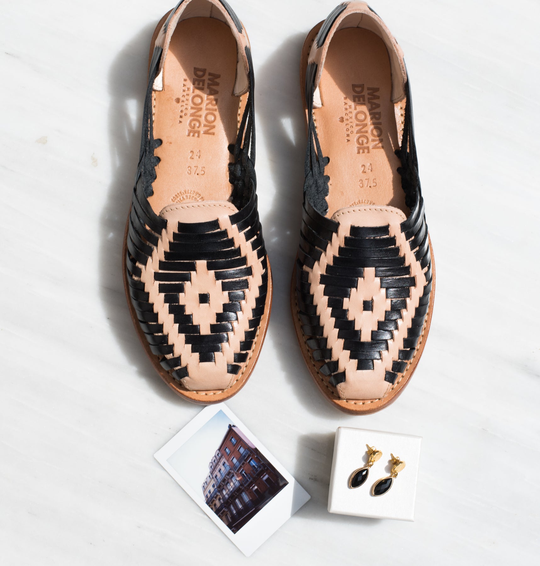 Huaraches Mexicanos Sandalias de Piel - Marion DeLonge - Romina Black