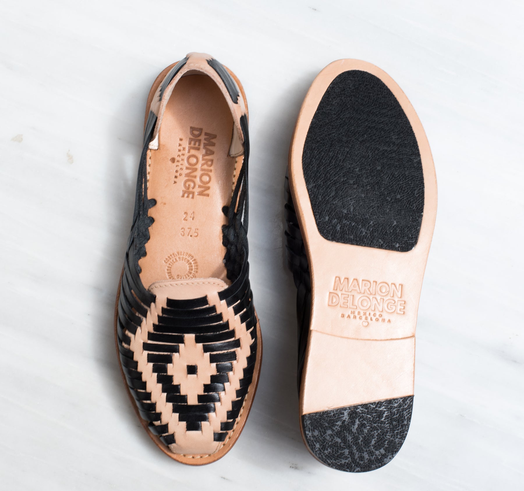 Huaraches Mexicanos Sandalias de Piel - Marion DeLonge - Romina Black