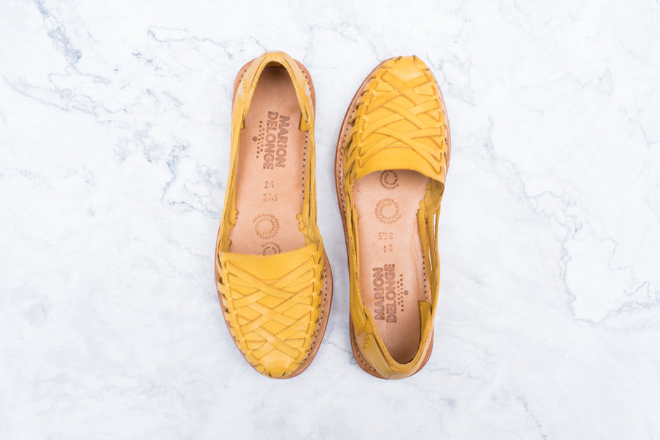 Huaraches Mexicanos Sandalias de Piel - Marion DeLonge - Valentina Amarillo